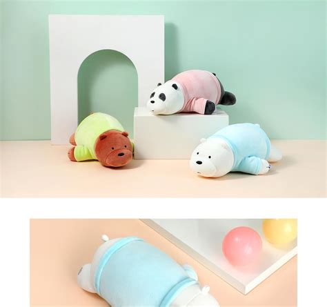 We Bare Bears Lovely Lying Plush Toy Ice Bear Miniso Bahrain
