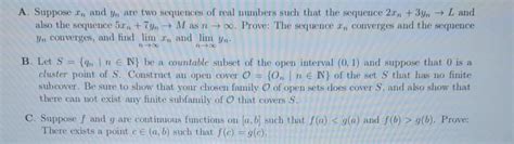 solved a suppose in and y are two sequences of real
