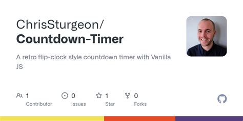 github chrissturgeon countdown timer a retro flip clock style countdown timer with vanilla js