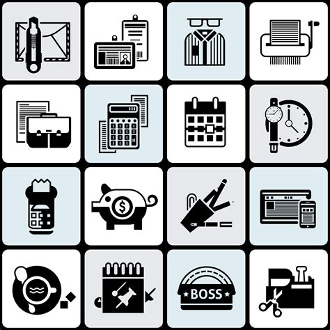 Ensemble D Ic Nes De Bureau Telecharger Vectoriel Gratuit Clipart