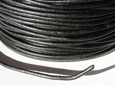 Esnado Lederband Lederschnur Lederriemen 5 M Rund 2 0 Mm Schwarz