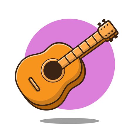 ilustración vectorial de dibujos animados guitarra acústica colorido