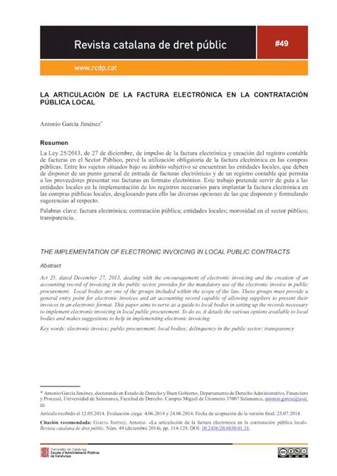 PDF La articulación de la factura electrónica en la LA