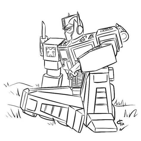 Disparo Optimus Prime Para Colorear Imprimir E Dibujar ColoringOnly