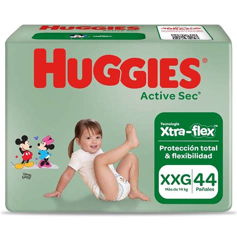 Pañales Active Sec Xtra Flex Huggies Xxg 44 Unidades