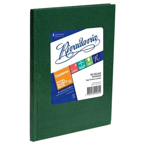 Cuaderno Rivadavia Éxito Laprida Rayado Verde 50 hojas 16 x 21cm