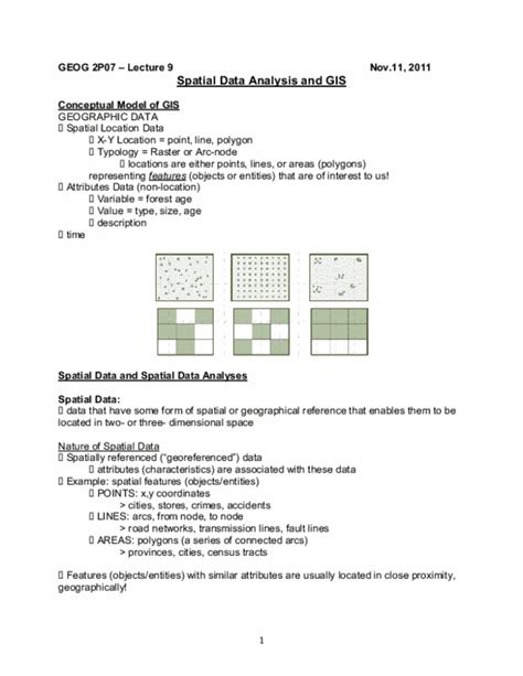 geog 2p07 lecture lecture 9 spatial data analysis and gis oneclass