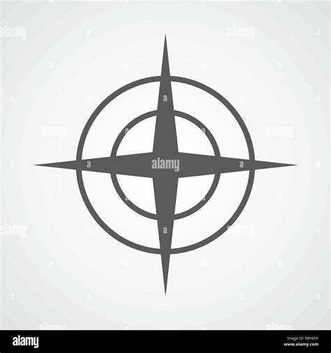 Compass Icon In Flat Design Vector Illustration Compass Icon Isolated On Light Background