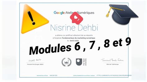 Réponses des modules 6 7 8 et 9 Tests Quiz Certification Google
