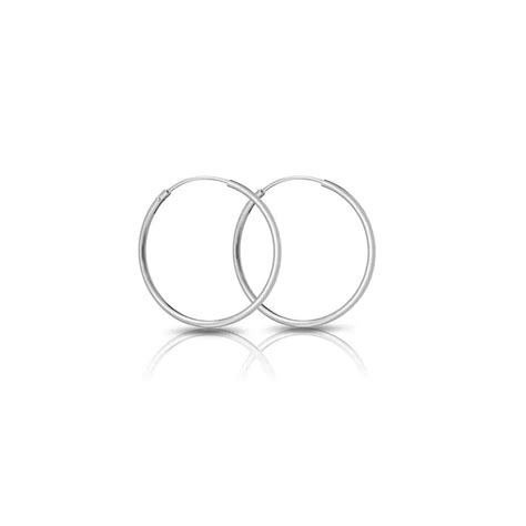 18mm Silver Sleeper Hoop Earrings Silverado Jewellery