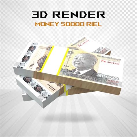 Premium PSD Cambodian Money 50000 Riel Currency 3d Rendering