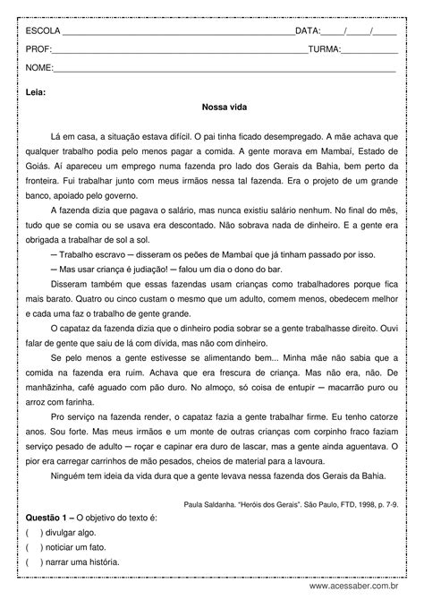 Atividades Sobre Projeto De Vida Gabarito