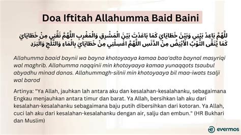 Bacaan Doa Iftitah Allahumma Baid Baini Lengkap Dan Artinya
