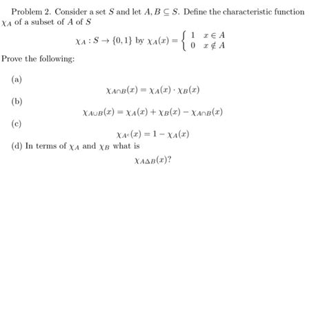 solved problem 2 consider a set s and let a b c s define