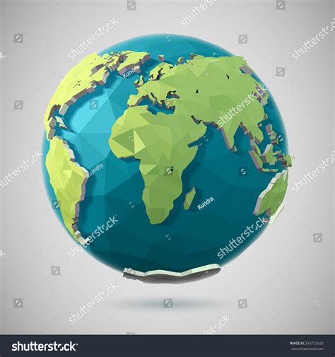 Vector Low Poly Earth Illustration Polygonal Stock Vector 393725923