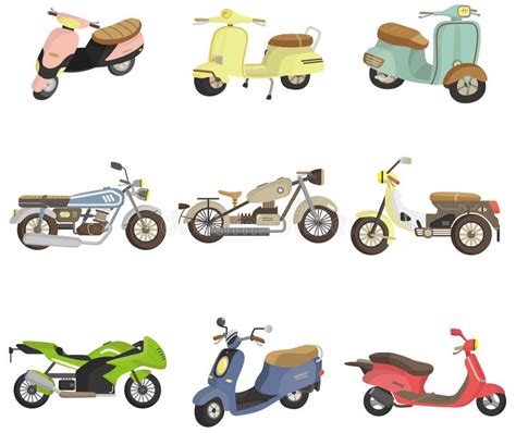 Vector De Icono De Motocicleta Del Concepto De Transporte De Vehículos