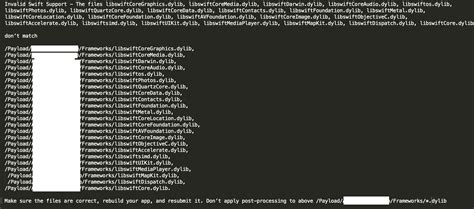 Xcodebuild Invalid Swift Support Files Don T Match Xcode 10 1