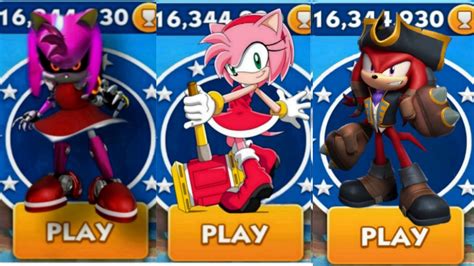 Sonic Dash Metal Amy VS Hunter Amy VS Captaine Knuckles Movie Sonic