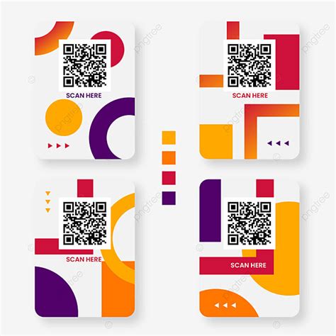 Conjunto De Diseño De Código Qr Con Tarjeta De Marco PNG Negocio