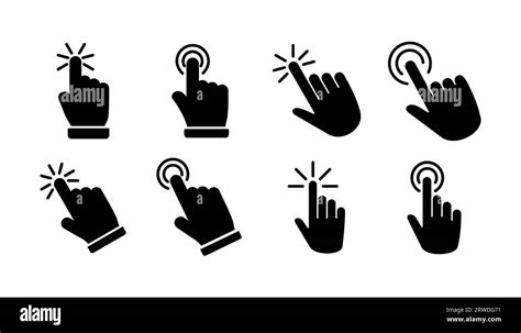 Hand Click Icon Vector Clicking Finger Icon Pointer Icon Stock Vector
