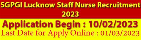 SGPGI Lucknow Staff Nurse Recruitment 2023 Exam Result Latest Jobs