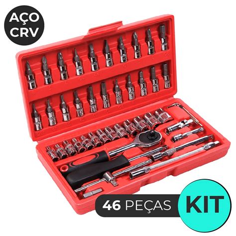 Jogo De Soquete Aço Crv 1 4 Catraca Chave Allen C Maleta Kit de Chaves