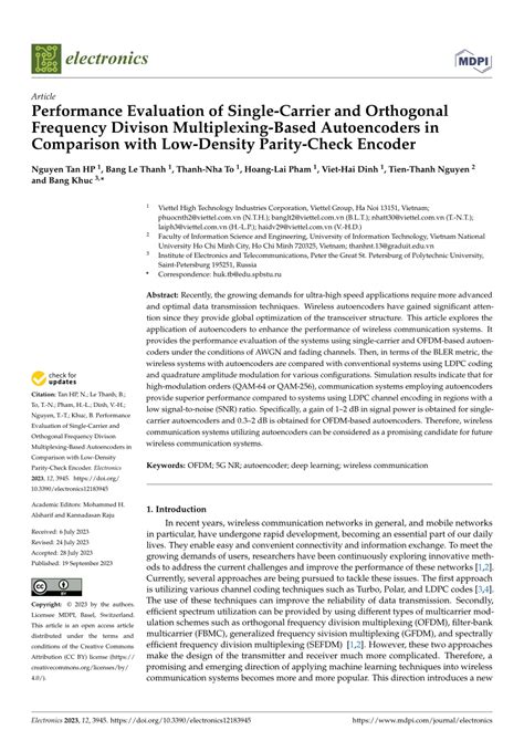 pdf performance evaluation of single carrier and orthogonal frequency divison multiplexing