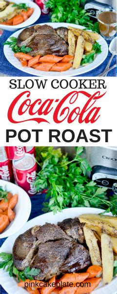 Slow Cooker Coca Cola Pot Roast Pink Cake Plate