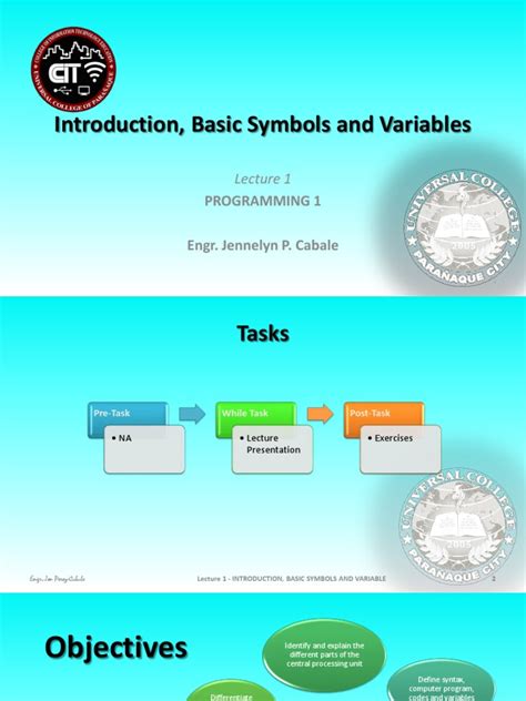 lec 1 introduction basic symbols and variables pdf programming computer program