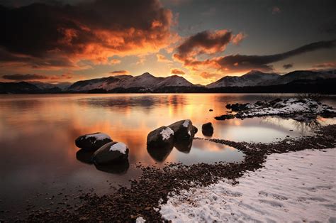 Wallpaper Sinar Matahari Pemandangan Matahari Terbenam Laut Danau