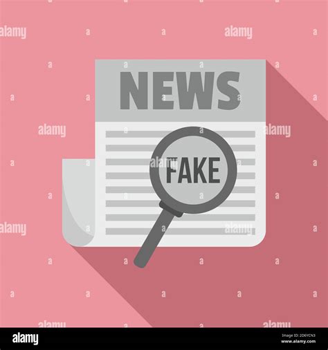Icono de noticias falsas en el periódico Ilustración plana del icono