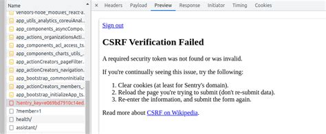 csrf verification failed · issue 5586 · getsentry sentry javascript · github