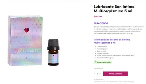 Lubricante Sen Intimo Multiorgásmico 5 ml DIVINO PLACER