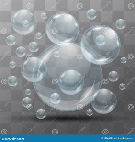 Water Bubbles Isolated On A Transparent Checkered Background Vector