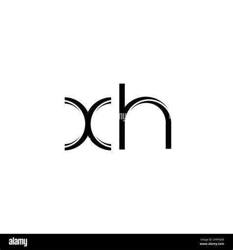 XH Logo Monogram With Slice Rounded Modern Design Template Isolated On