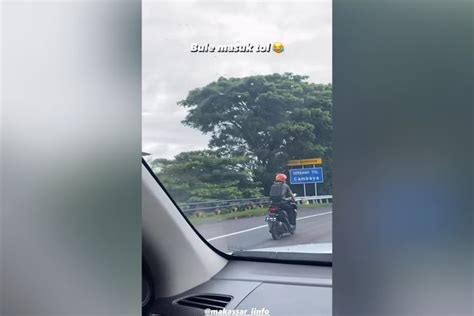 Video Viral WNA Nyasar Masuk Tol Di Makassar Pakai Motor Polisi Pakai