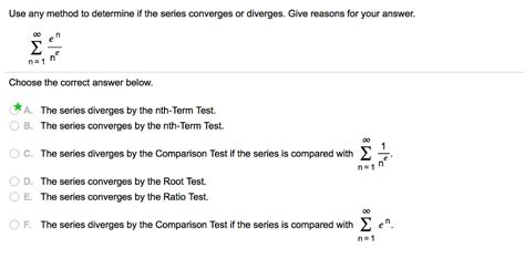 solved use any method to determine if the series converges