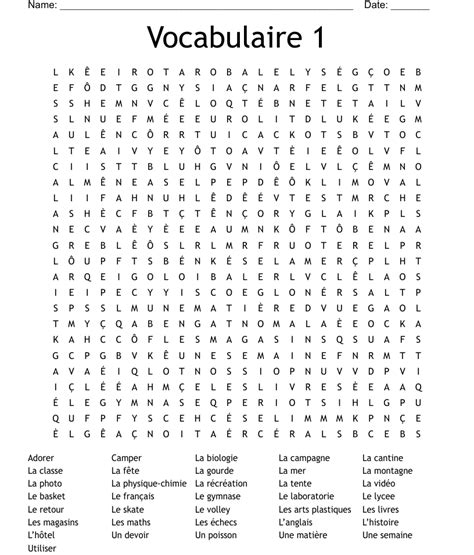 Chapitre Vocabulaire Au Lycee