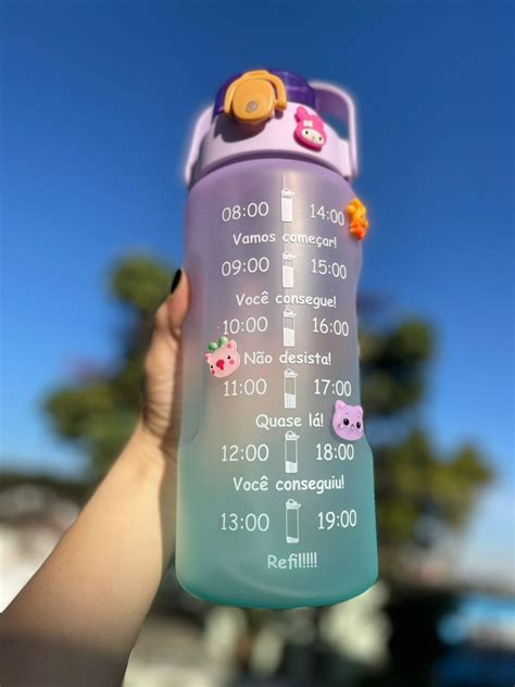 Garrafa Motivacional Para Beber Agua Frases E Adesivos 2 Lit