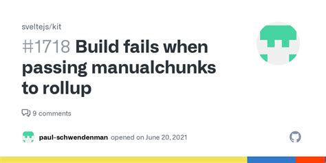 build fails when passing manualchunks to rollup · issue 1718 · sveltejs kit · github