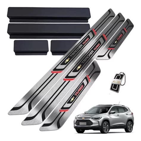 Soleiras Tracker Turbo Inox Escovado Vinil Brinde Frete Gr Tis