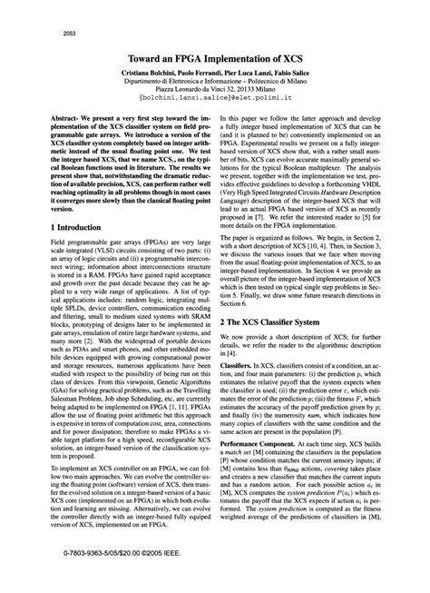 pdf toward an fpga implementation of xcs