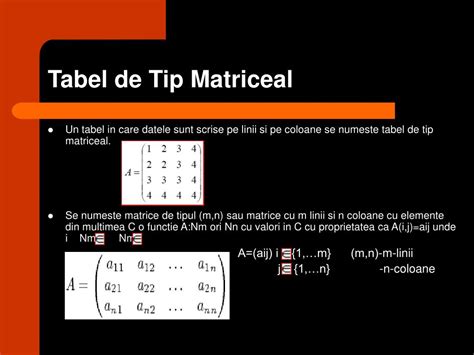 Ppt Tabel De Tip Matriceal Si Tipuri De Matrice Powerpoint Porn Sex