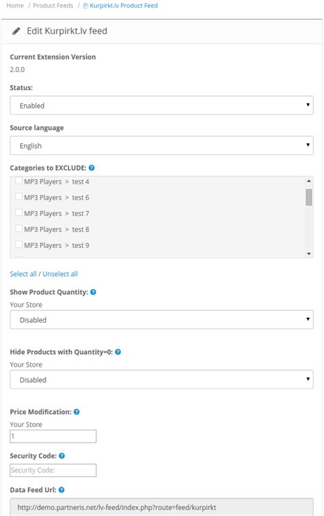 opencart kurpirkt lv data feed for opencart 2 x