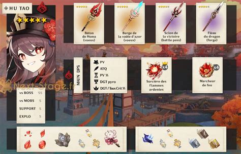 Hu Tao Genshin Impact Build Artéfacts Armes Next Stage
