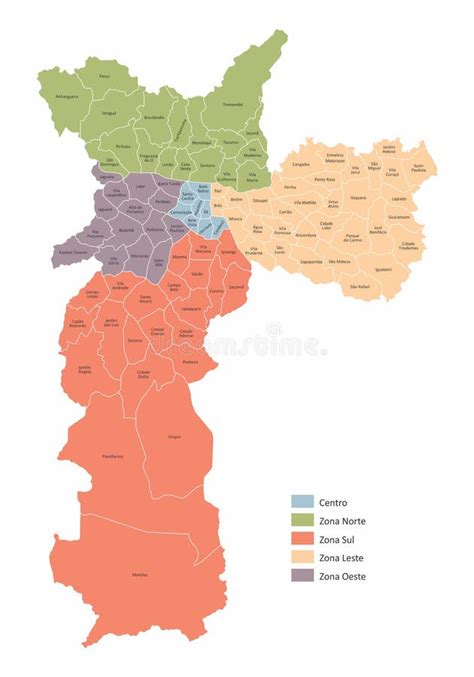 Mapa Colorido Da Cidade De S O Paulo Ilustra O Do Vetor Ilustra O