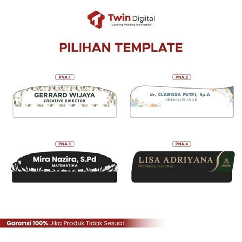 Promo Custom Papan Nama Meja Eksklusif Akrilik Desk Name Plate