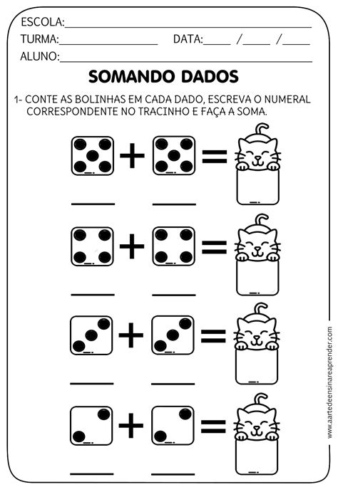 ATIVIDADE PRONTA ADIÇÃO DADOS A Arte de Ensinar e Aprender