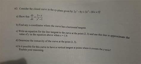 solved a3 consider the closed curve in the xy plane given