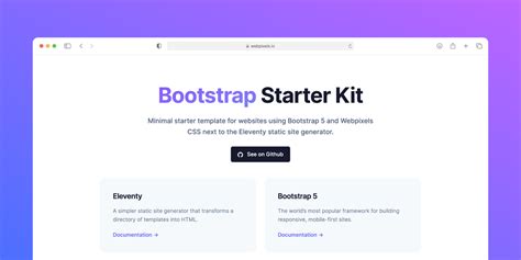 GitHub Webpixels Bootstrap Starter Kit Minimal Starter Template For